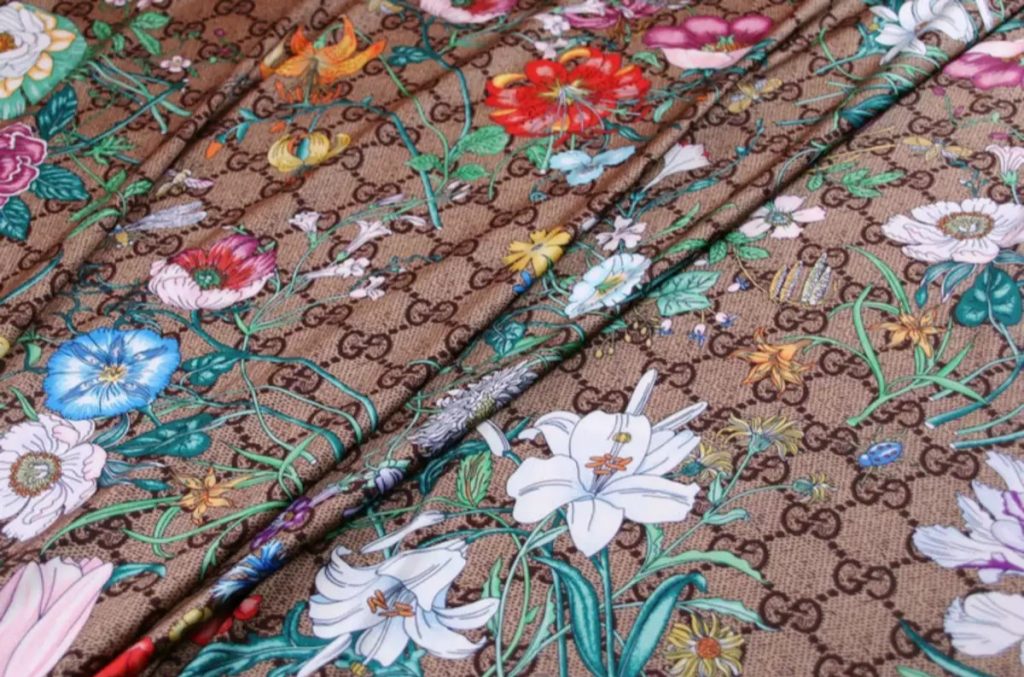 Gucci Flowers Fabric Logo Inkjet Print Wonderful Spring-Summer/Gucci ...