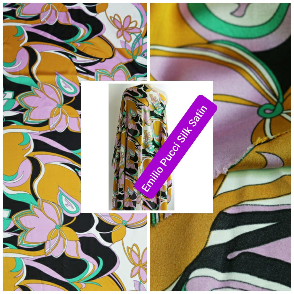 Pucci Silk Satin Crepe Fabric/Floral Design Tunic Fabric/Designer ...