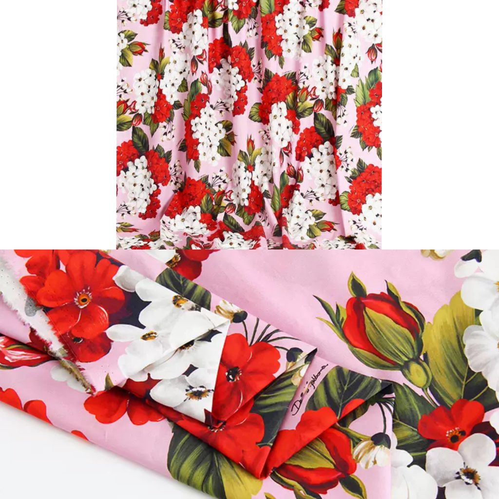 NEW COLLECTION 2020 GERANIUM PATTERN COTTON POPLIN/AMAZING ITALIAN ...