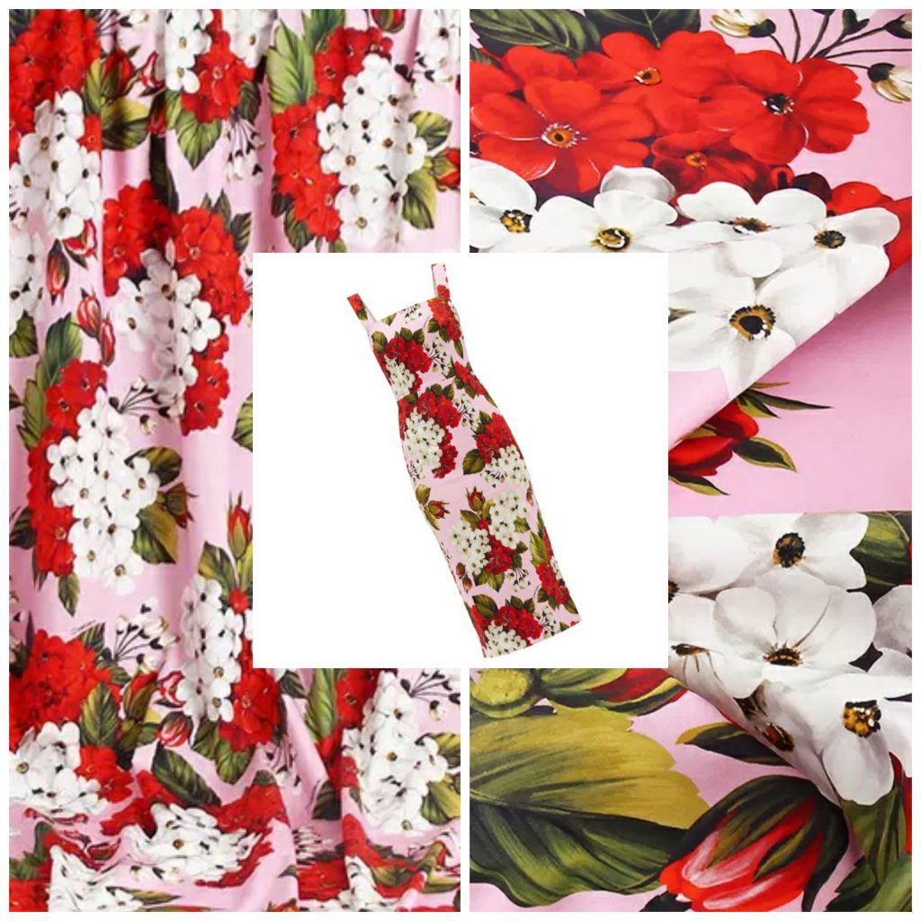 NEW COLLECTION 2020 GERANIUM PATTERN COTTON POPLIN/AMAZING ITALIAN ...