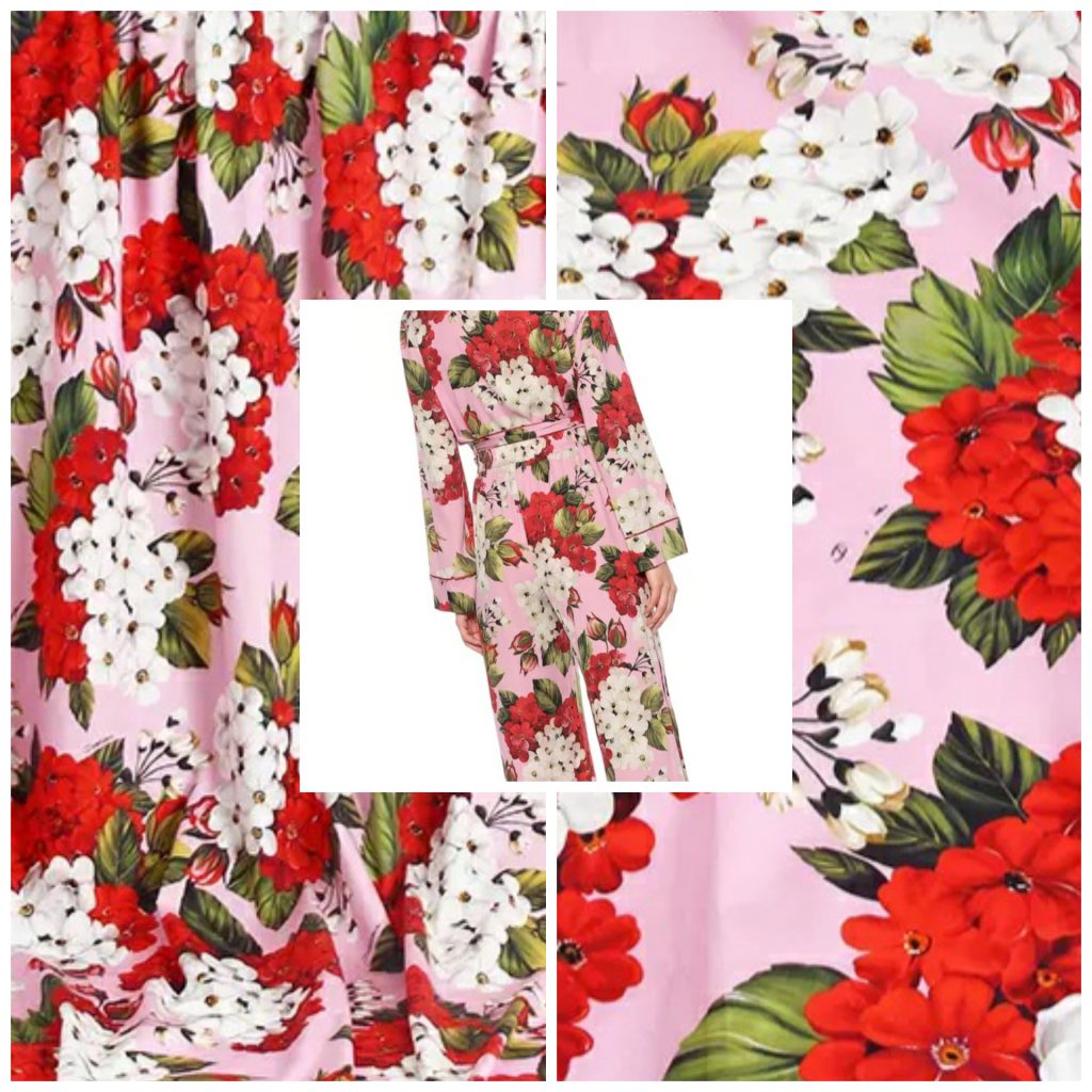 NEW COLLECTION 2020 GERANIUM PATTERN COTTON POPLIN/AMAZING ITALIAN ...