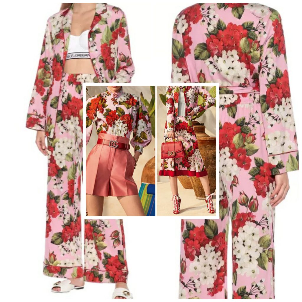 NEW COLLECTION 2020 GERANIUM PATTERN COTTON POPLIN/AMAZING ITALIAN ...