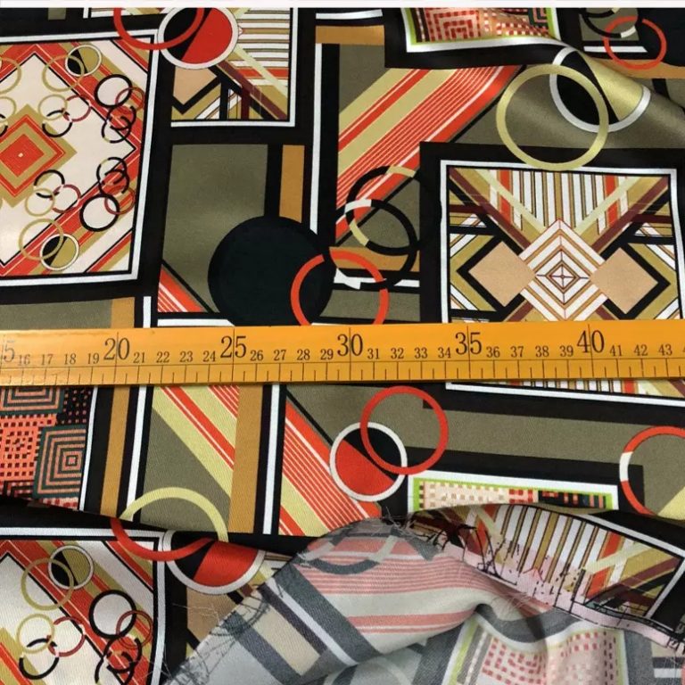 Prada Silk Fabric Geometric Design Stretchy Silk Satin 2021 Collection ...