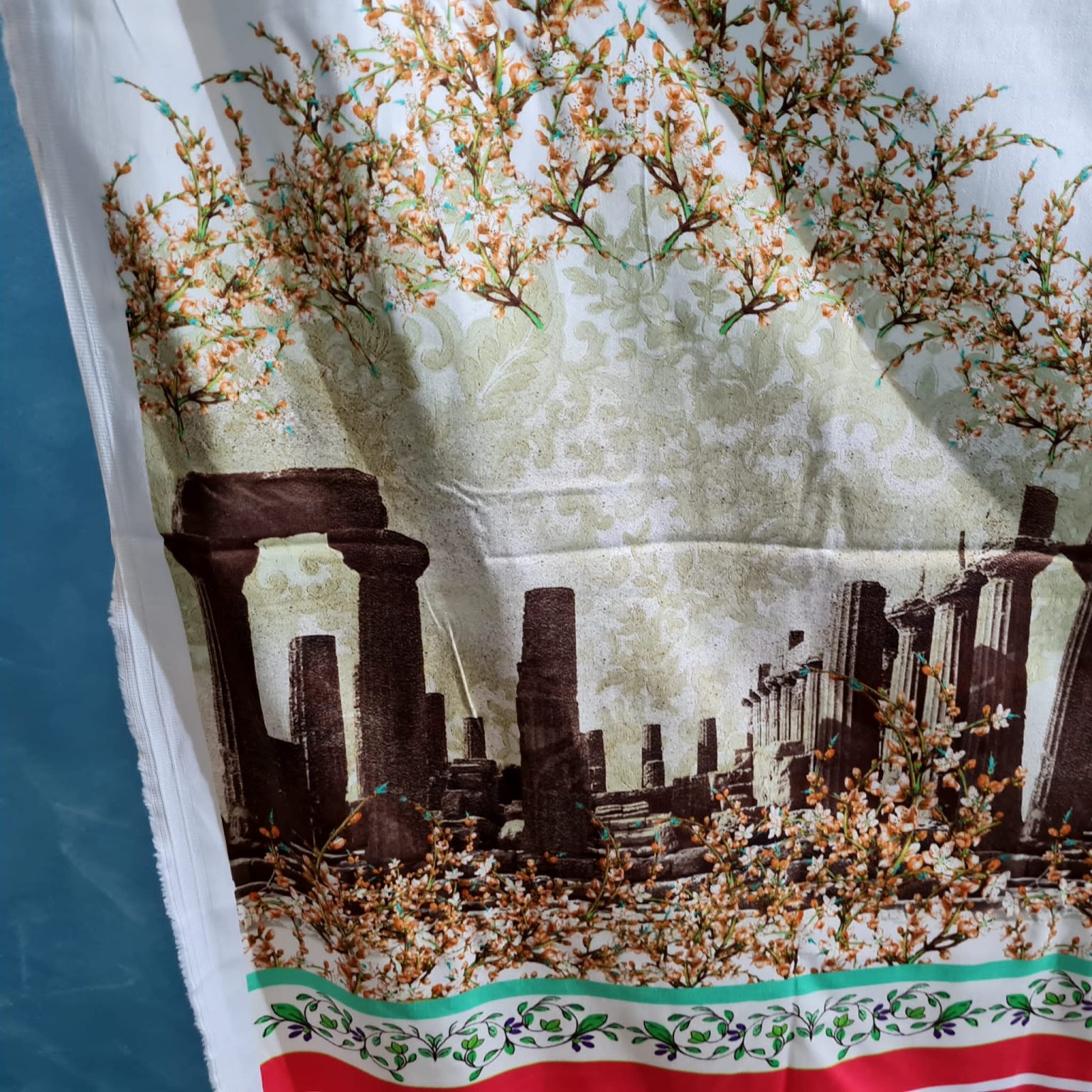 Italian Designer Cotton Fabric Roman Architectural Design,Alta Moda ...