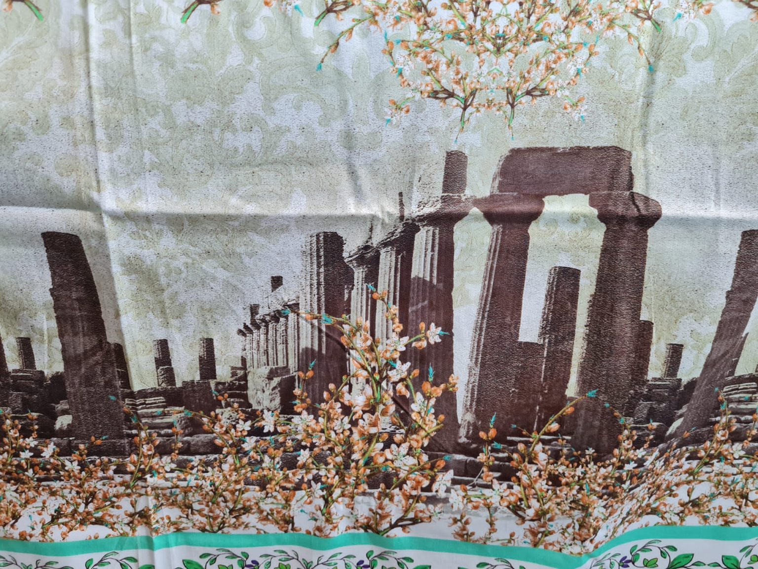 Italian Designer Cotton Fabric Roman Architectural Design,Alta Moda ...