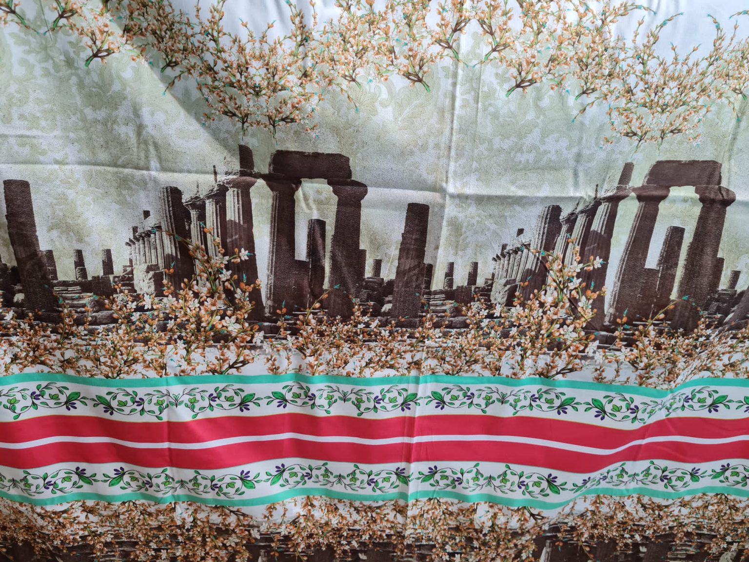 Italian Designer Cotton Fabric Roman Architectural Design,Alta Moda ...