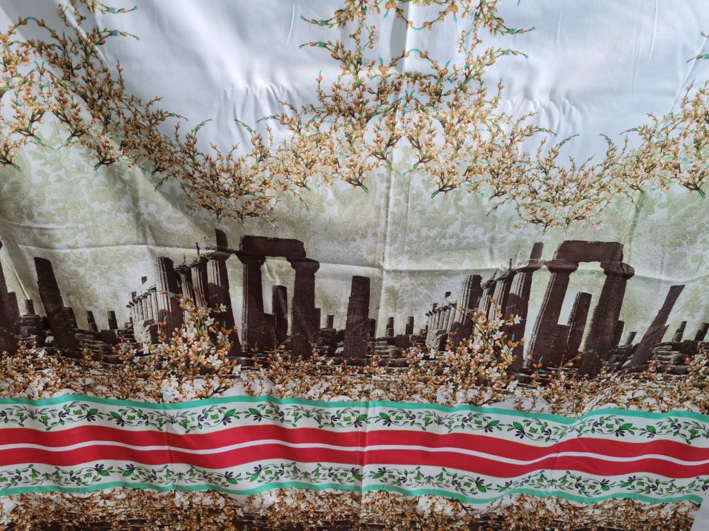 Italian Designer Cotton Fabric Roman Architectural Design,Alta Moda ...