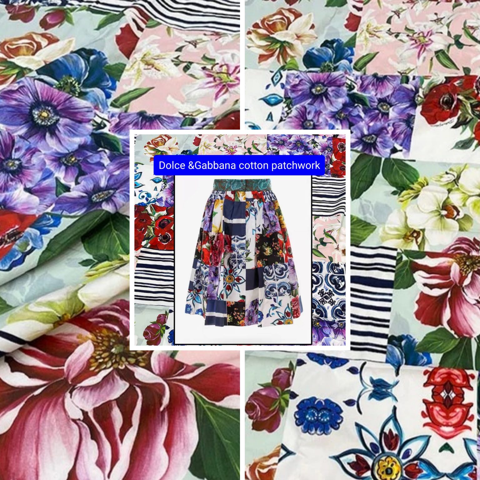 Italian Designer Cotton Fabric,Milano Fashion Week 2021,patchwork ...