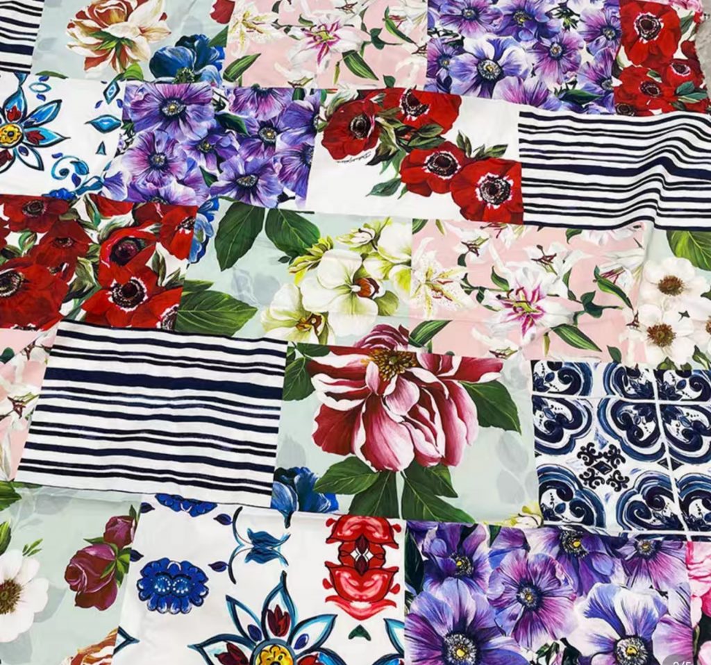 Italian Designer Cotton Fabric,Milano Fashion Week 2021,patchwork ...