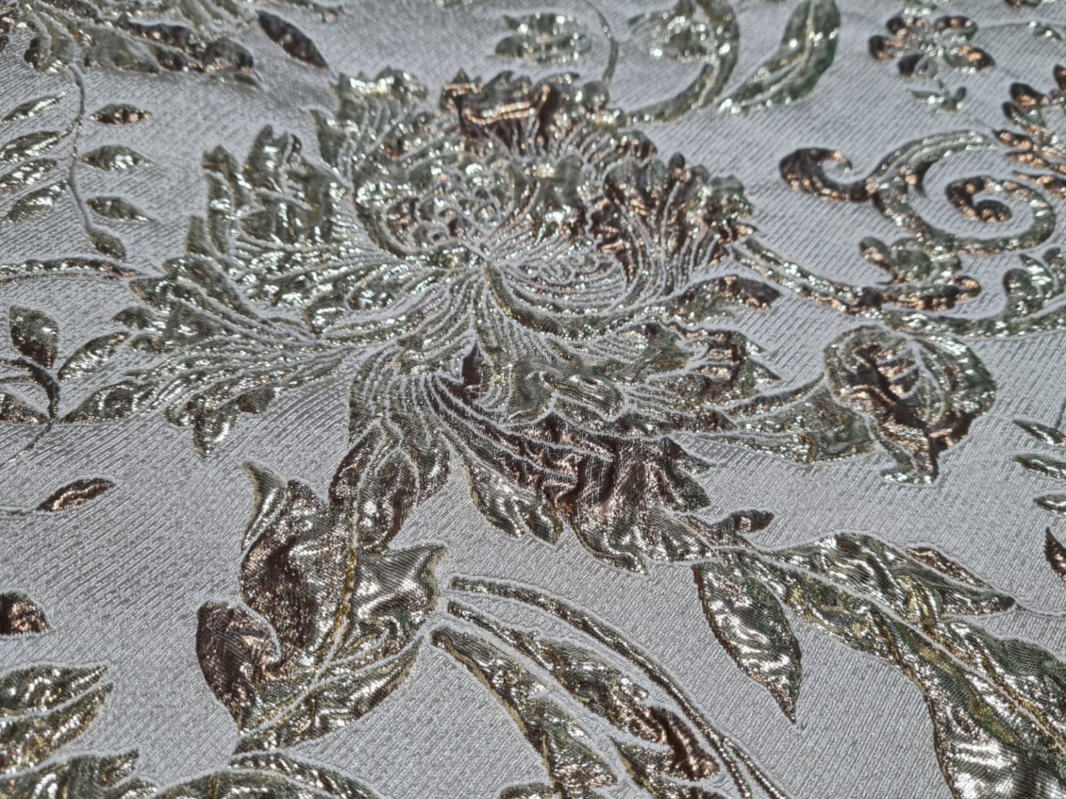 Italian Couture Gold Thread Organza Embossed Design Jacquard/Design ...